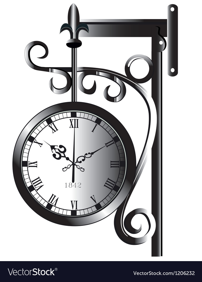 Street clock Royalty Free Vector Image - VectorStock