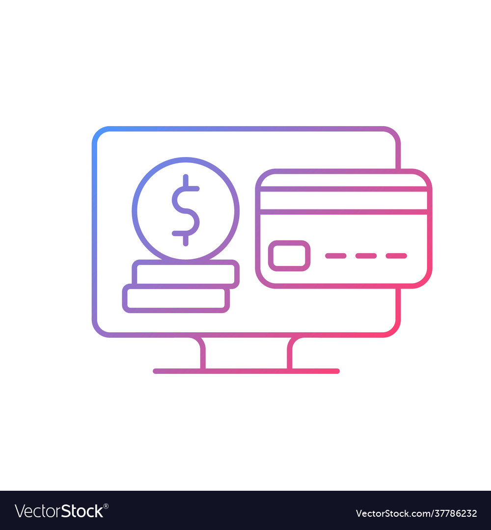 Subscription fee gradient linear icon Royalty Free Vector