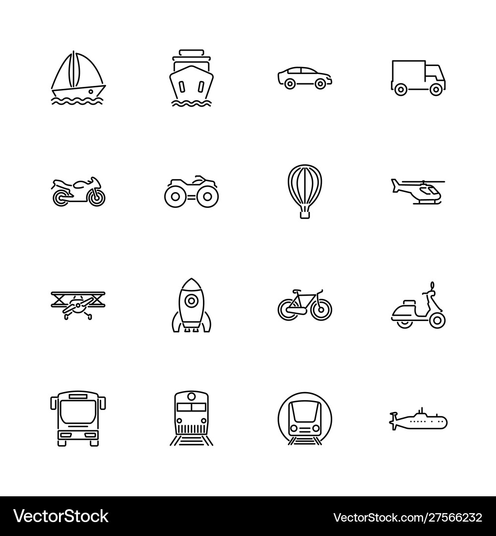 Transport - flat icons Royalty Free Vector Image