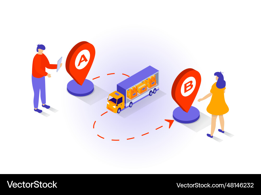 Transportation and logistics concept in 3d Vector Image
