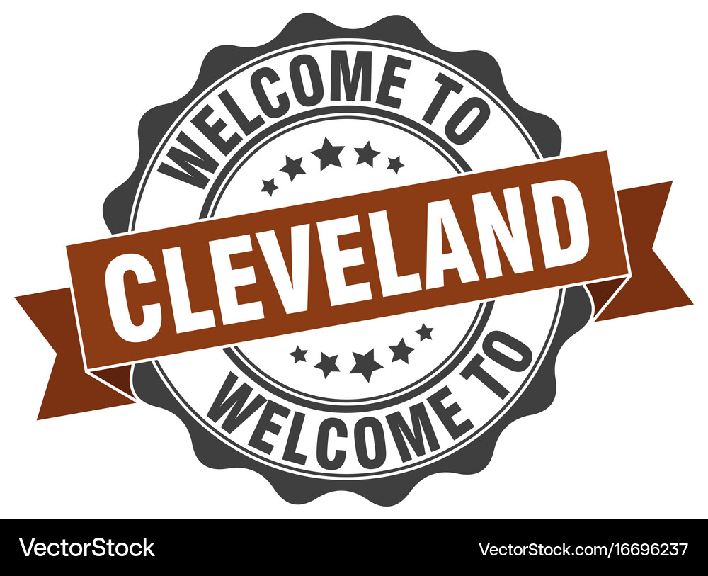 Cleveland round ribbon seal Royalty Free Vector Image