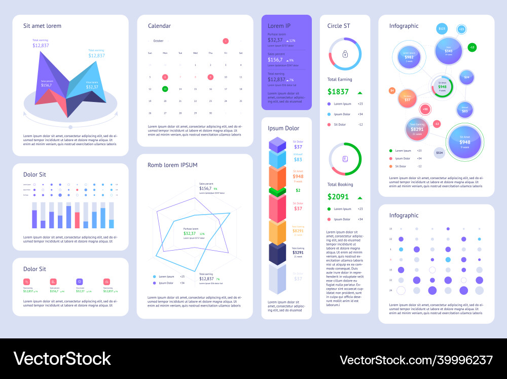 Elements of infographics and statistics Royalty Free Vector