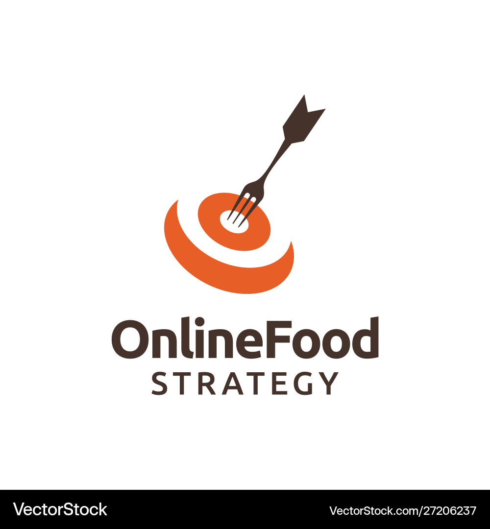 Food strategy with dartboard fork logo design Vector Image