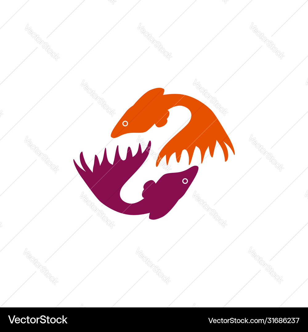 Guppy fish colorful design template Royalty Free Vector