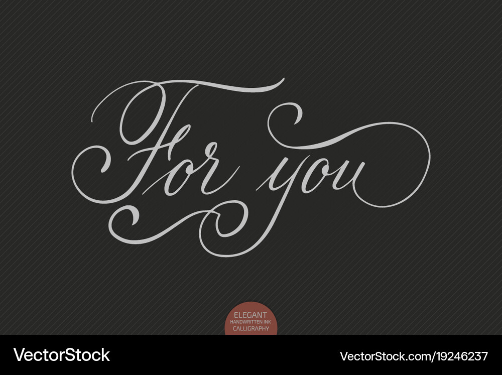 Hand drawn lettering for you elegant modern Vector Image