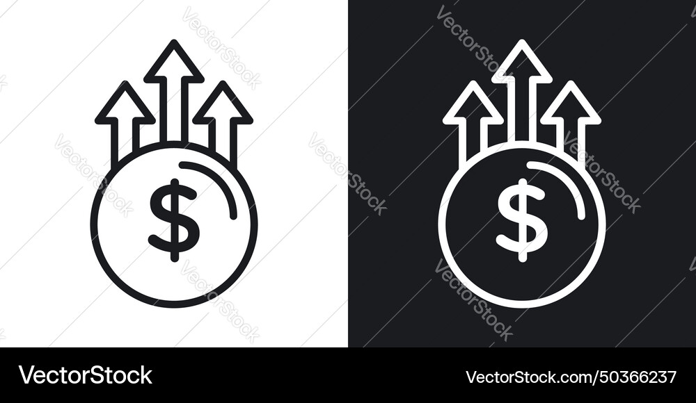 High revenue icon set margin growth pension Vector Image