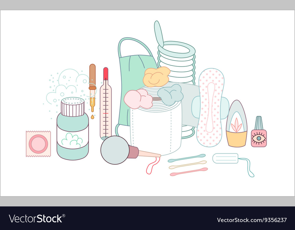 Hygiene elements groups Royalty Free Vector Image