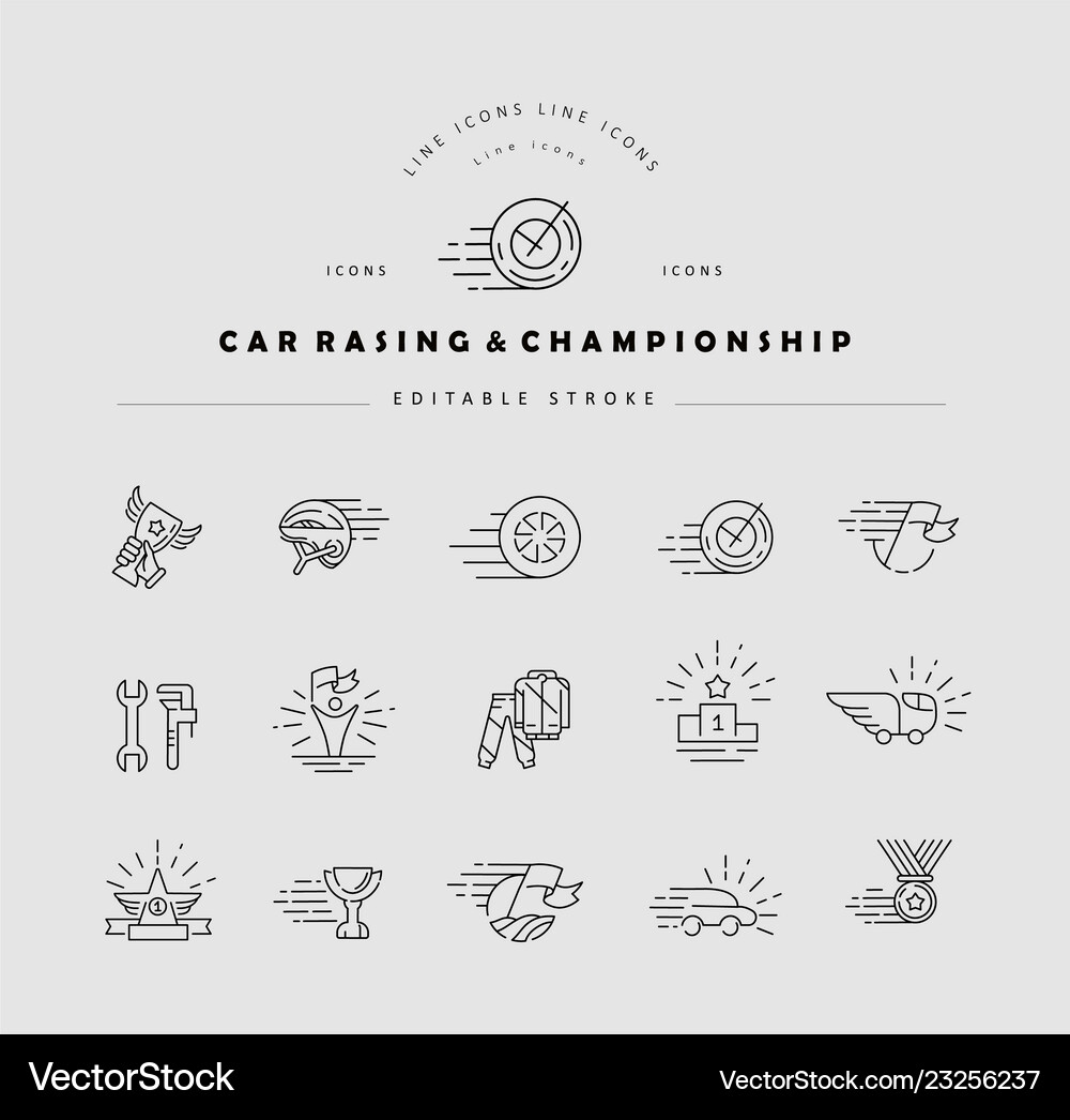 Icon and logo for car racing Royalty Free Vector Image