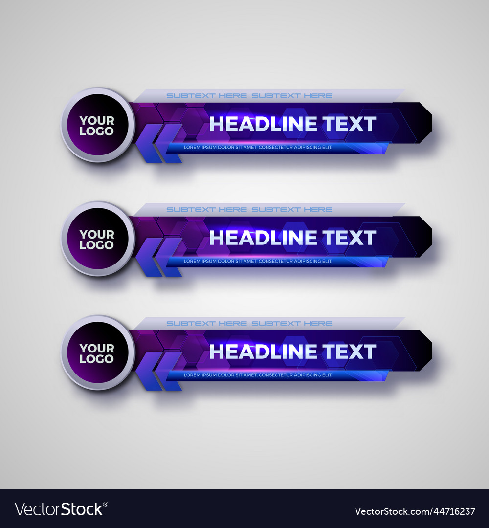 Modern lower third banner template design Vector Image Modern lower third banner template design Vector Image