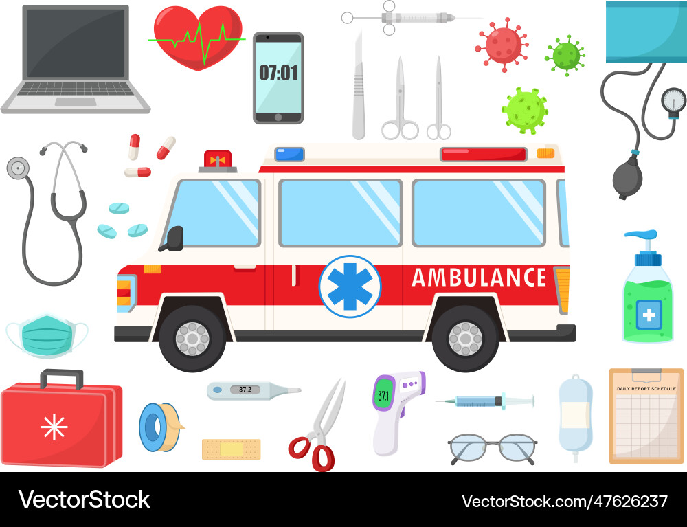 Set of medical elements collection Royalty Free Vector Image