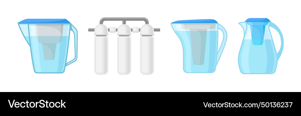Water filtration with home systems and facility Vector Image