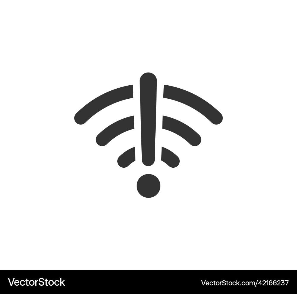 Wifi symbol and exclamation mark icon jamming Vector Image