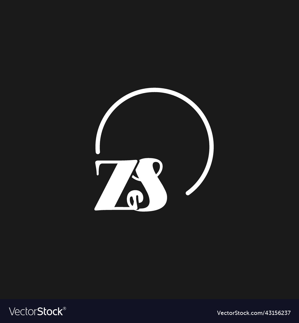 Zs logo initials monogram with circular lines Vector Image