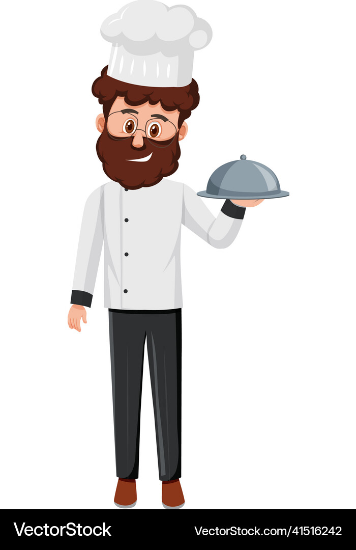 A professional chef holding food Royalty Free Vector Image