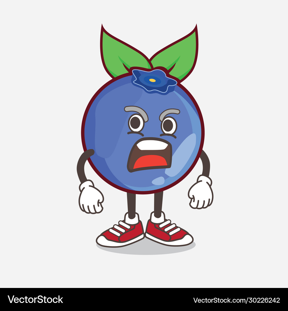 Blueberry fruit cartoon mascot character Vector Image