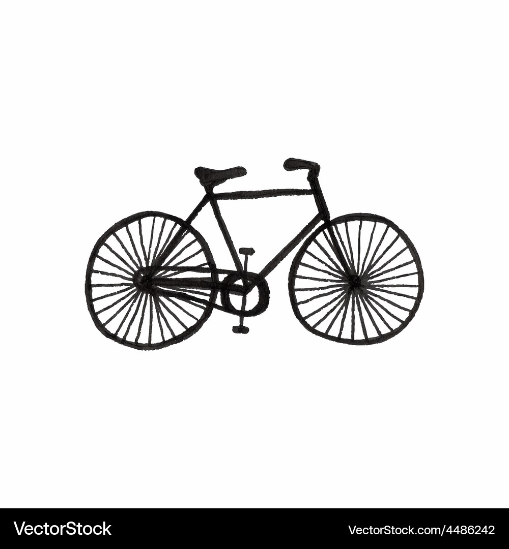 Bycicle doodle bike on white background Royalty Free Vector