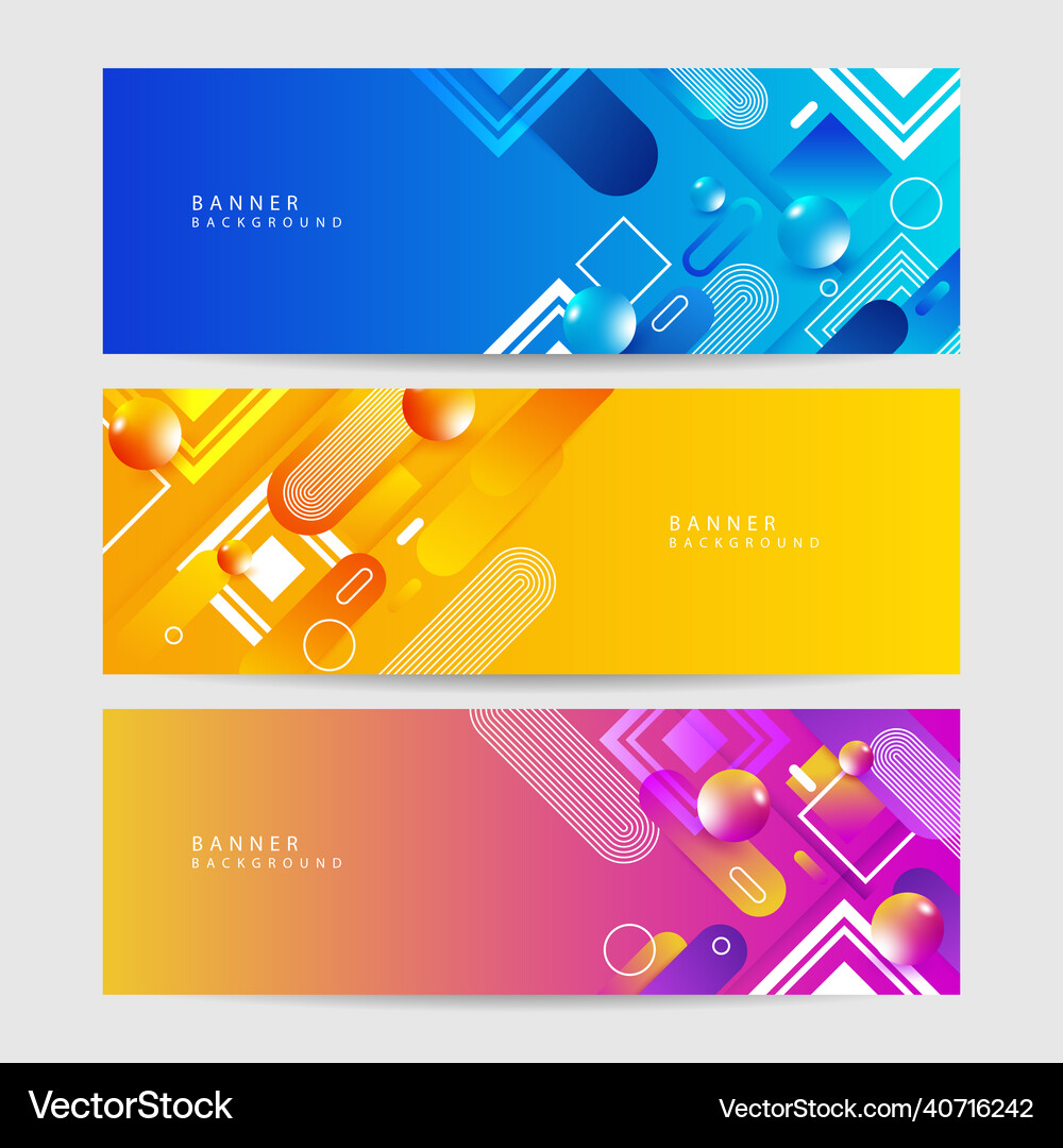 Colorful web banner with abstract geometrics Vector Image