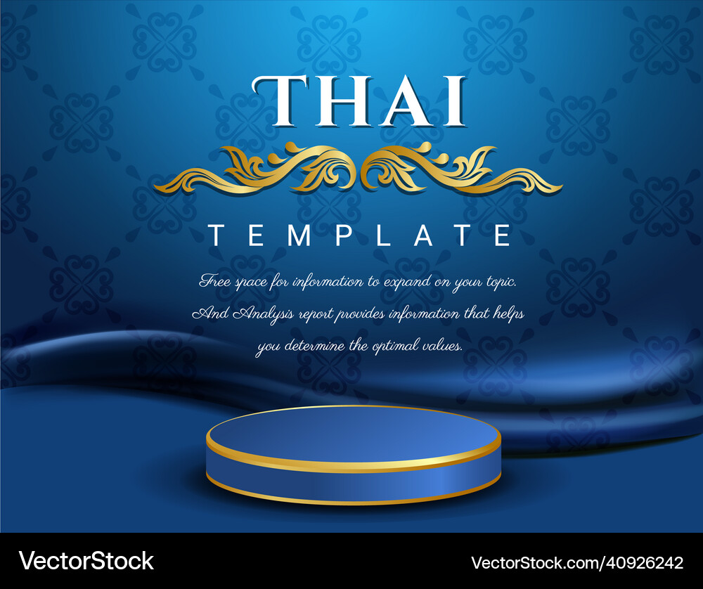 Curtains background and sky blue pedestal Vector Image