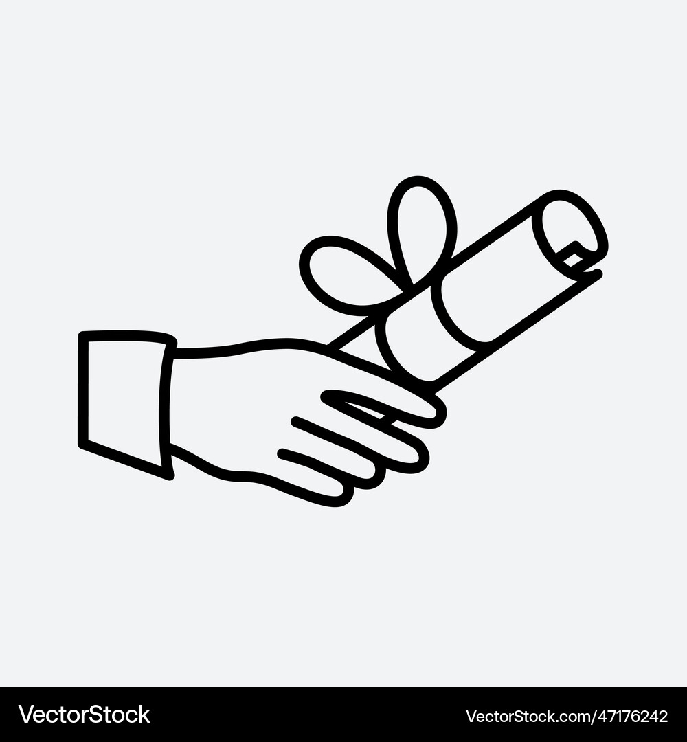 Graduation icon in line style diploma certificate Vector Image