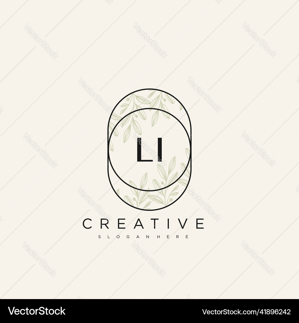 Li initial letter flower logo template premium art