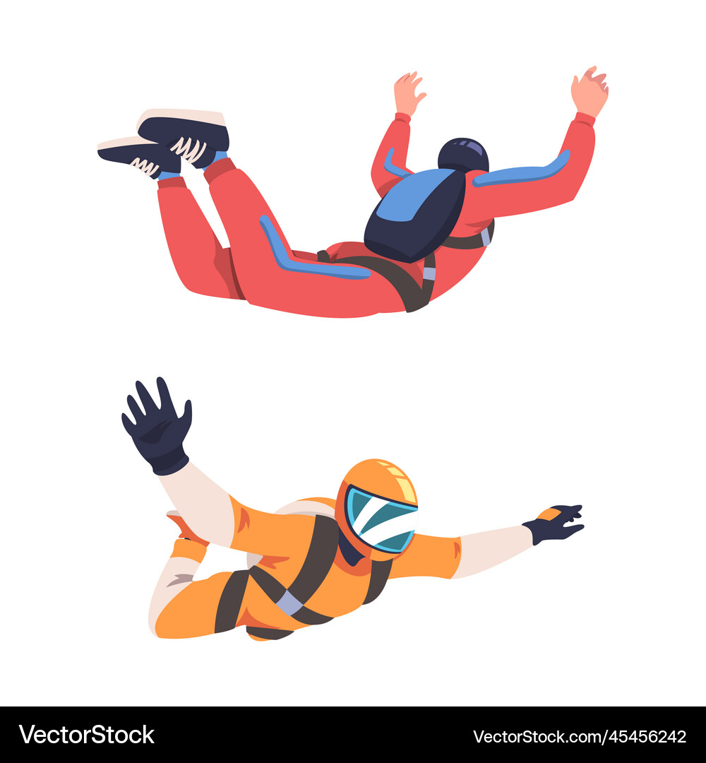 Man parachutist skydiving and free-falling Vector Image