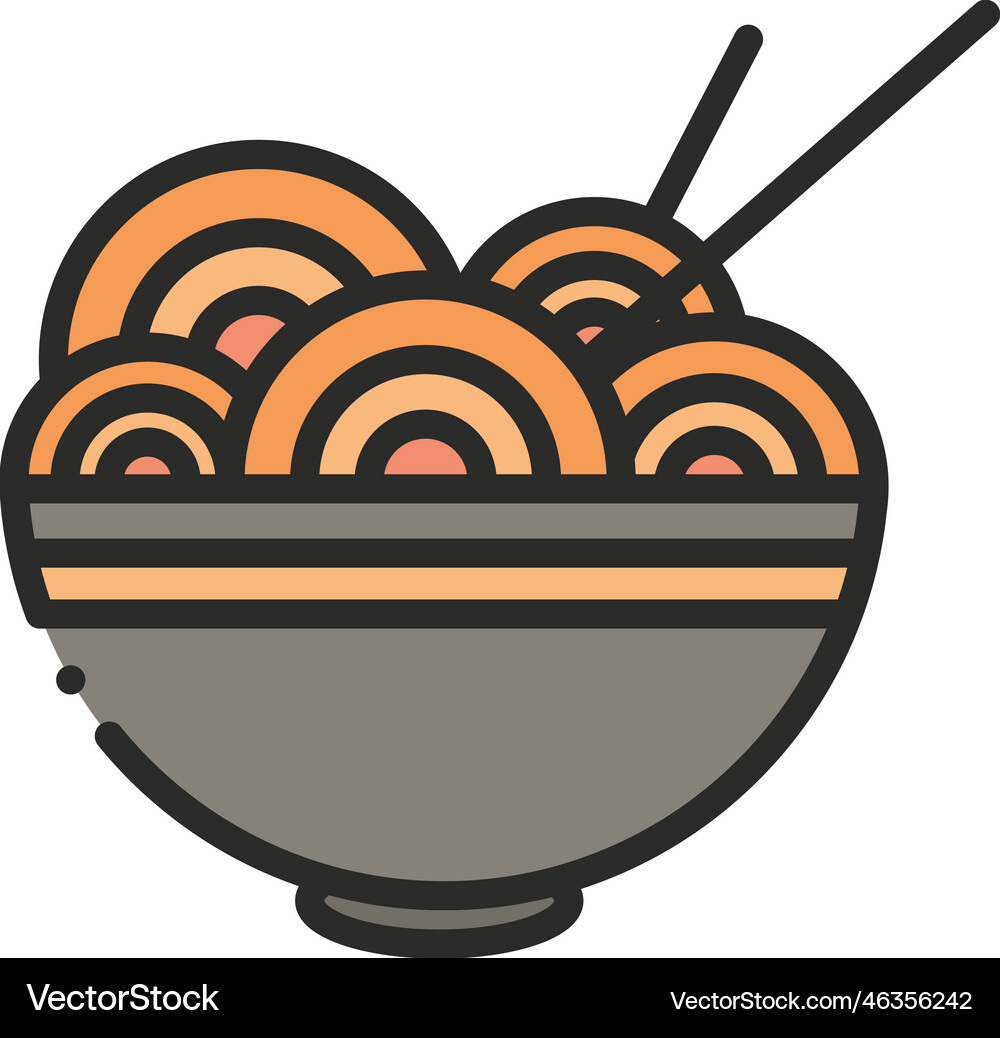 Oriental noodle food Royalty Free Vector Image