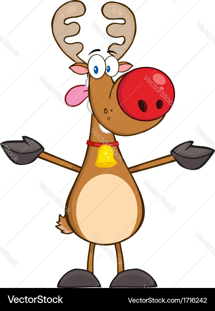 Reindeer christmas cartoon Royalty Free Vector Image
