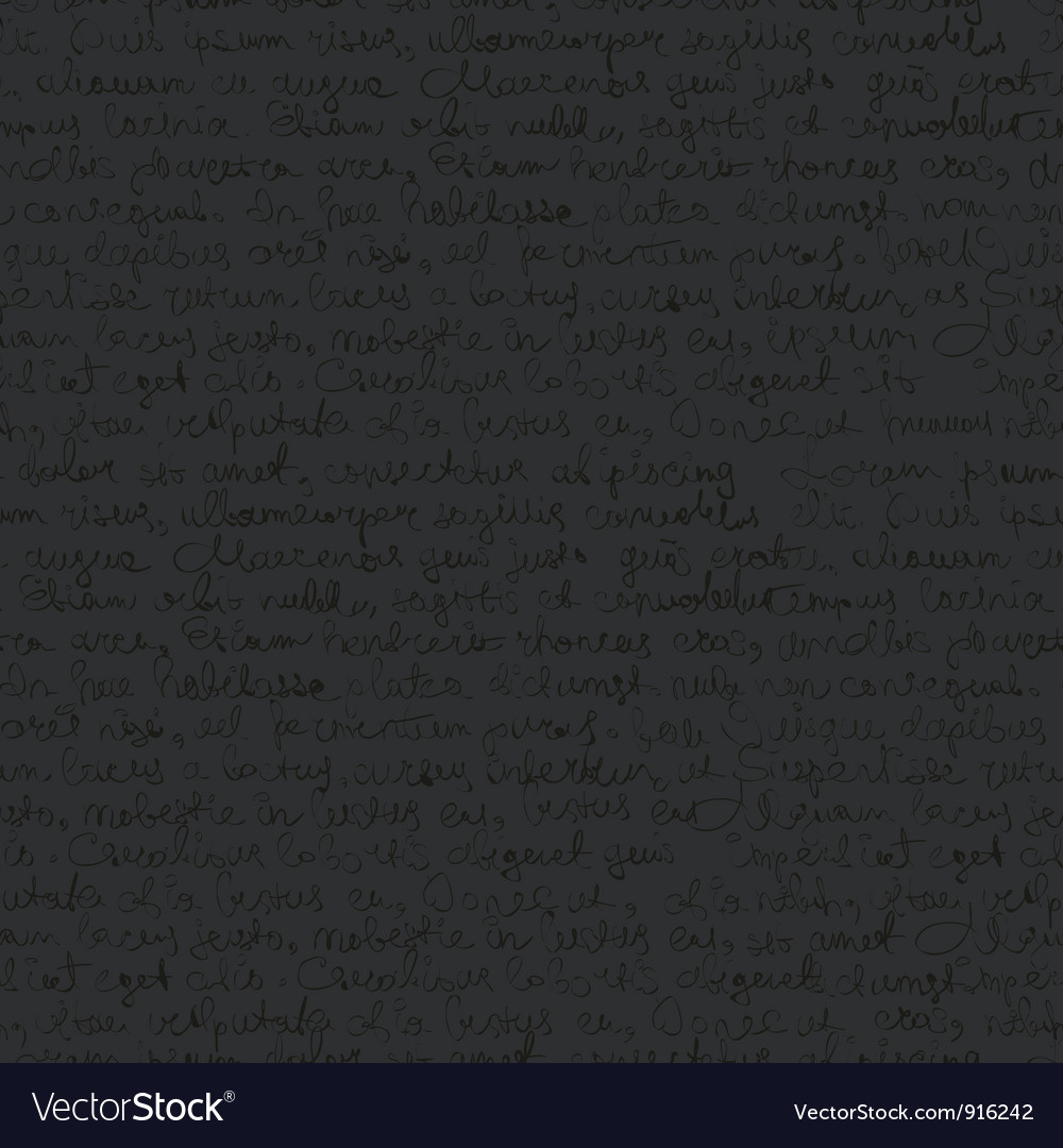 Seamless writing pattern on dark gray background Vector Image