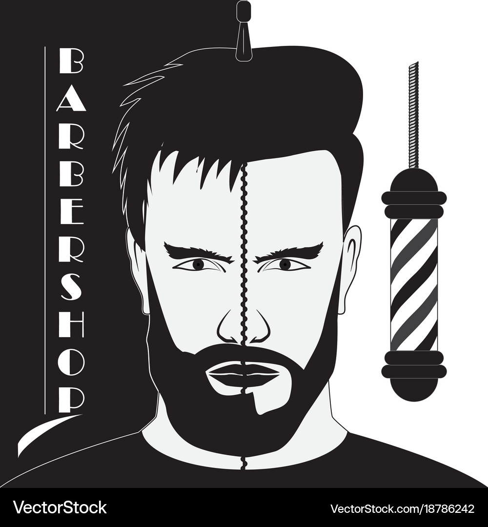 Signboard barber shop Royalty Free Vector Image