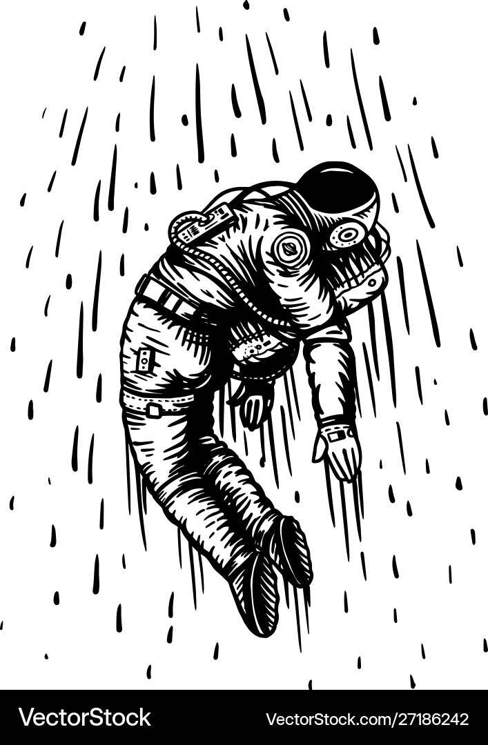 Soaring spaceman in space astronaut in solar Vector Image