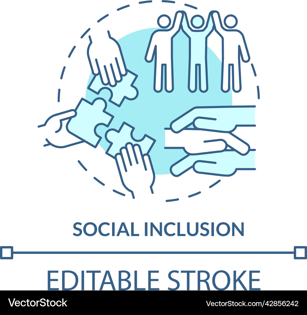 Social inclusion turquoise concept icon Royalty Free Vector