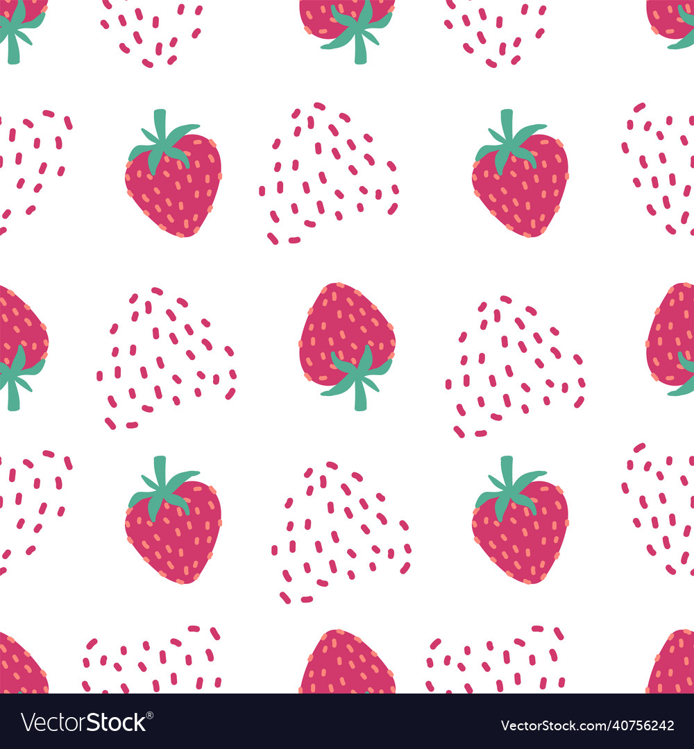 Strawberry patterns red Royalty Free Vector Image