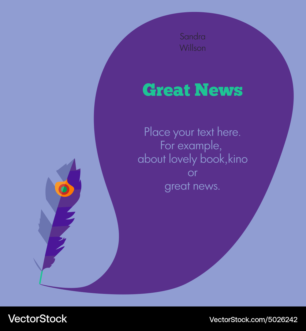 Template with pen and place for your headline Vector Image