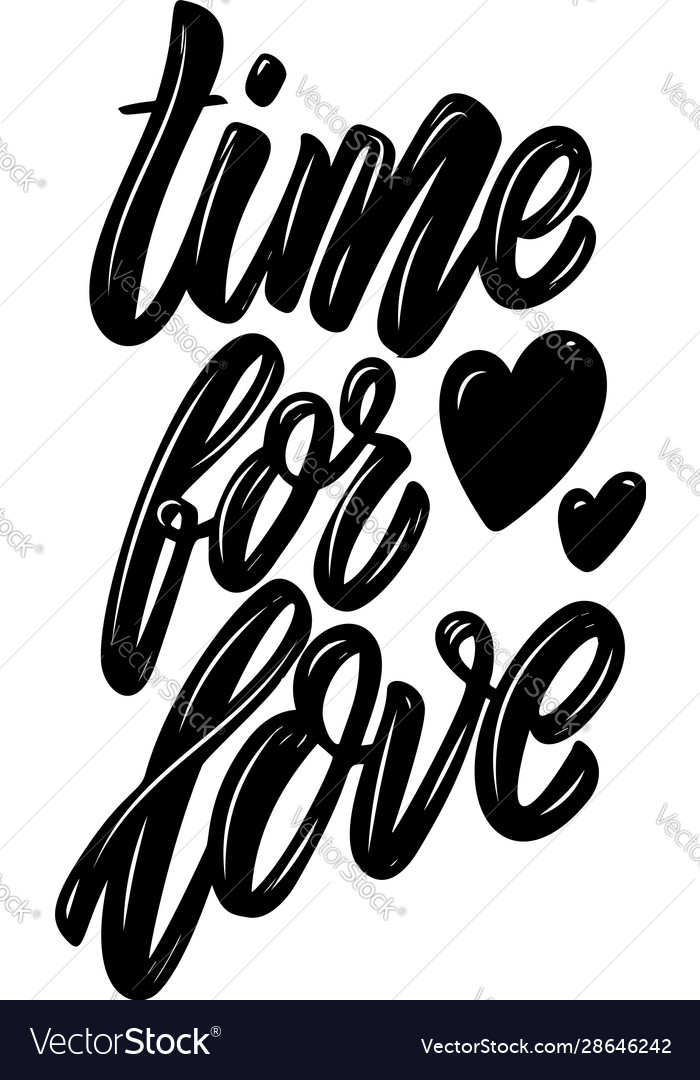 Time for love lettering phrase design element Vector Image Time for love lettering phrase design element Vector Image