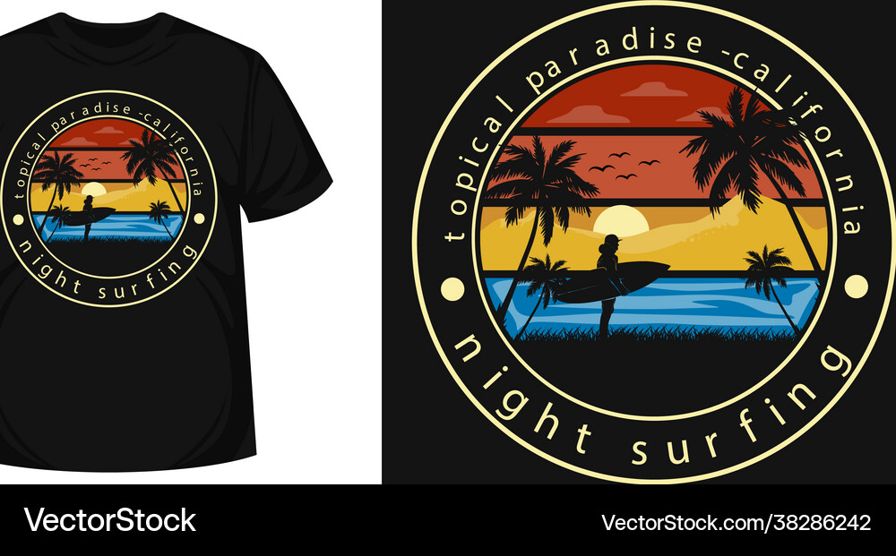 Tropical paradise california merchandise Vector Image