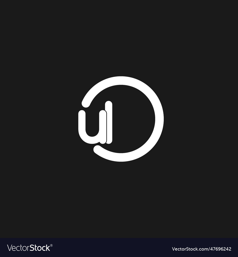 UL Initials Logo - Circle Monogram Royalty Free Vector Image
