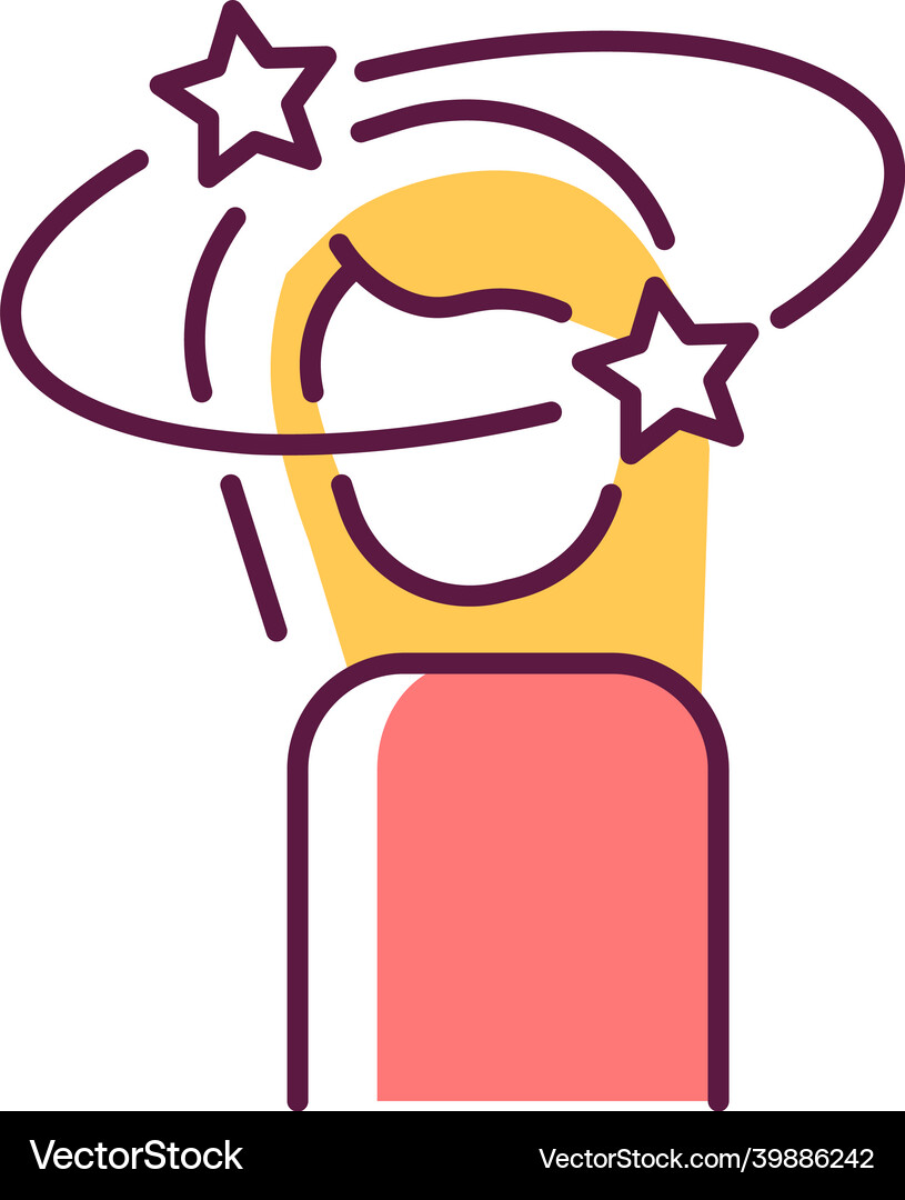 Vertigo rgb color icon Royalty Free Vector Image