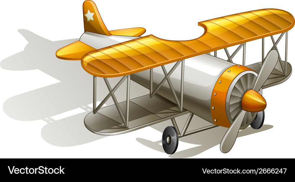 A vintage orange and gray coloured plane Vector Image