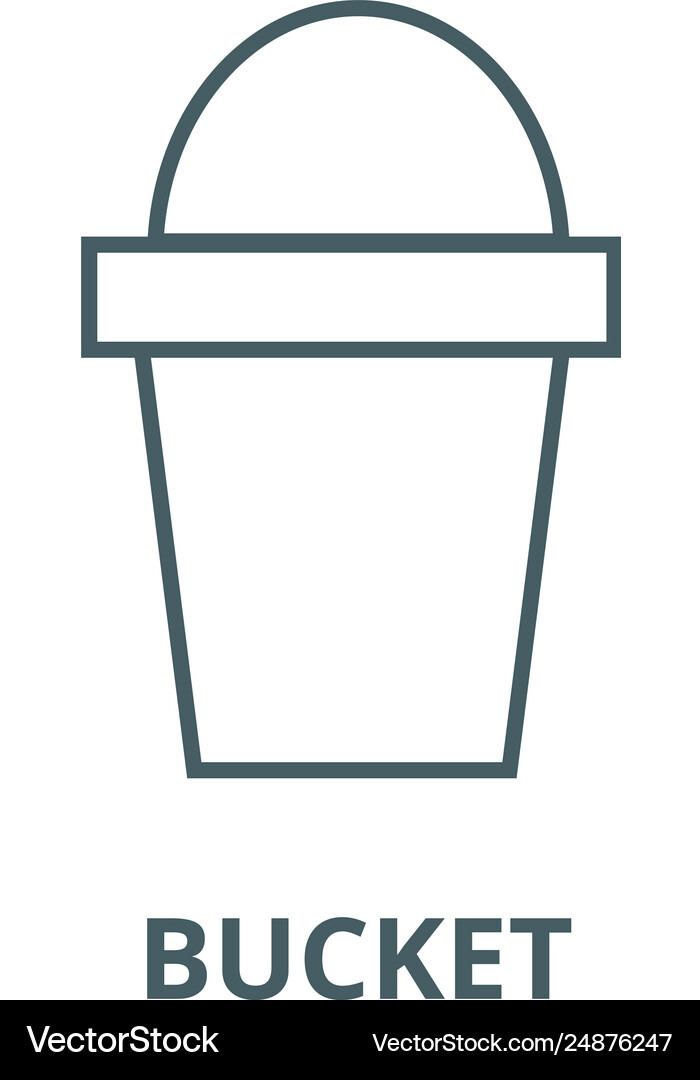 Bucket line icon outline sign Royalty Free Vector Image