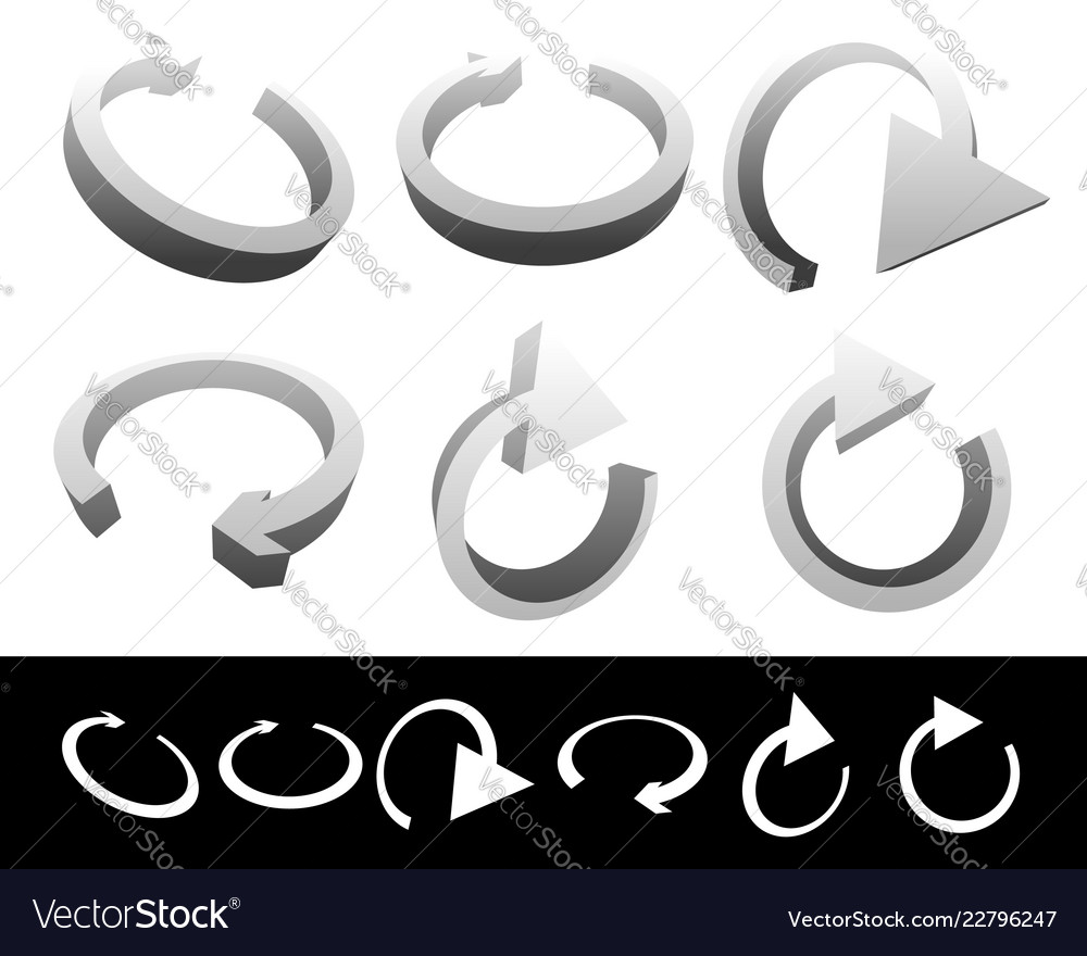 Circular loop refresh cycle clockwise right Vector Image