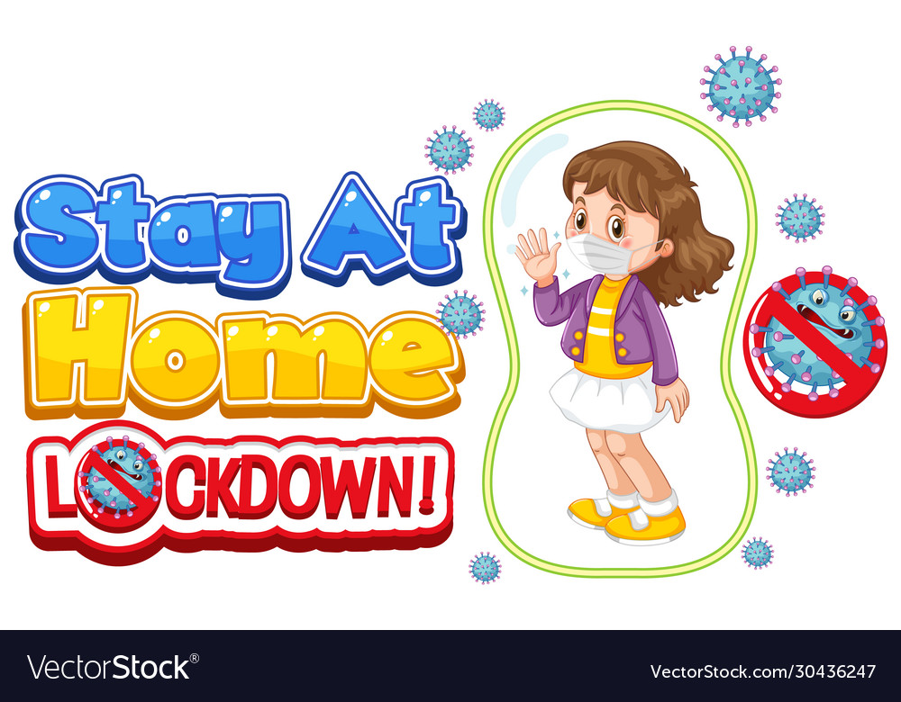 Coronavirus poster design with girl wearning mask Vector Image