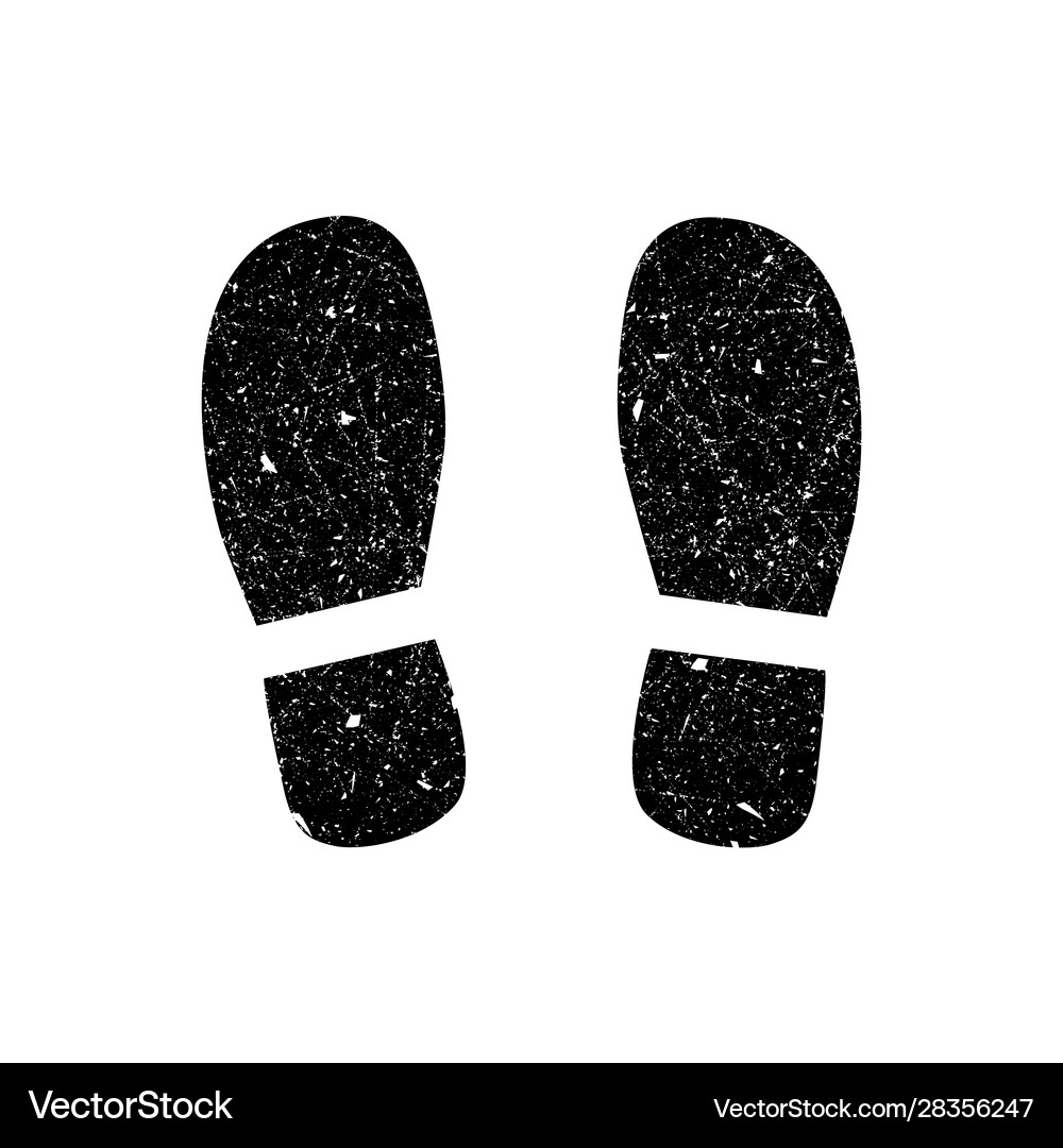 Footprint grunge isolated on a light background Vector Image