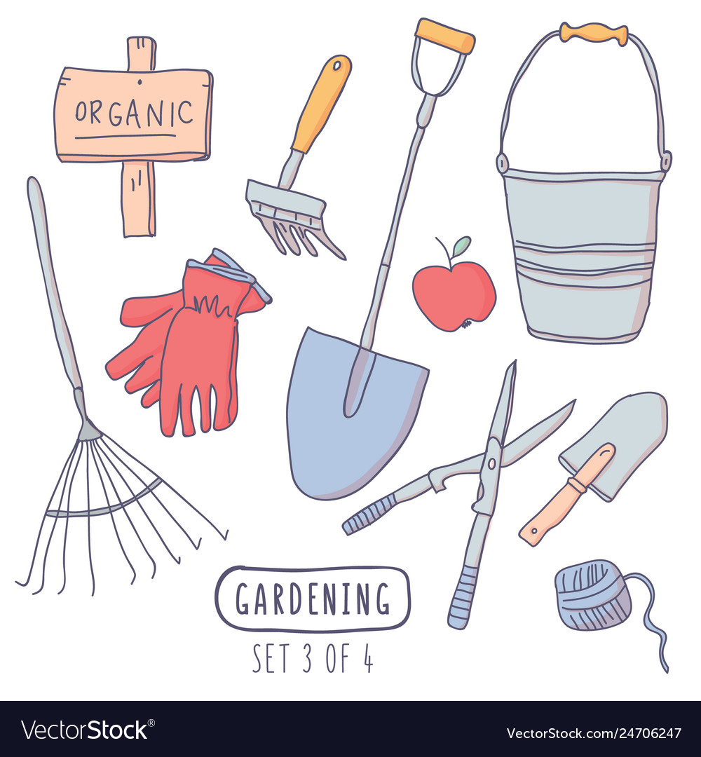 Gardening elements Royalty Free Vector Image - VectorStock