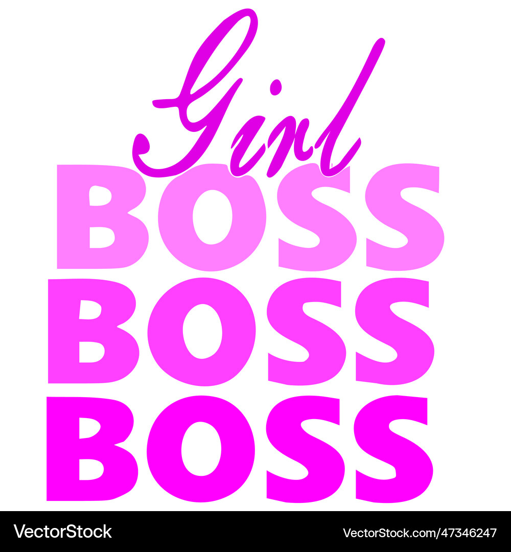 Girl boss lettering phrase image Royalty Free Vector Image