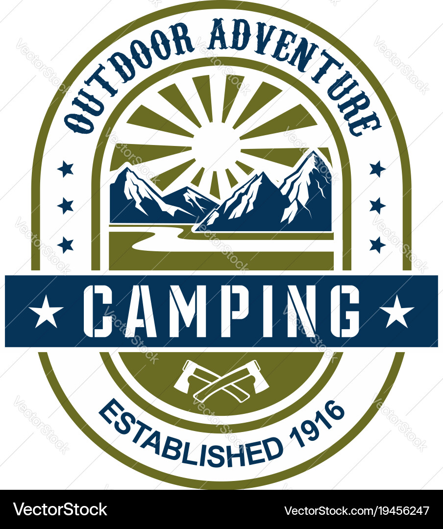 Icon for camping outdoor adventure Royalty Free Vector Image