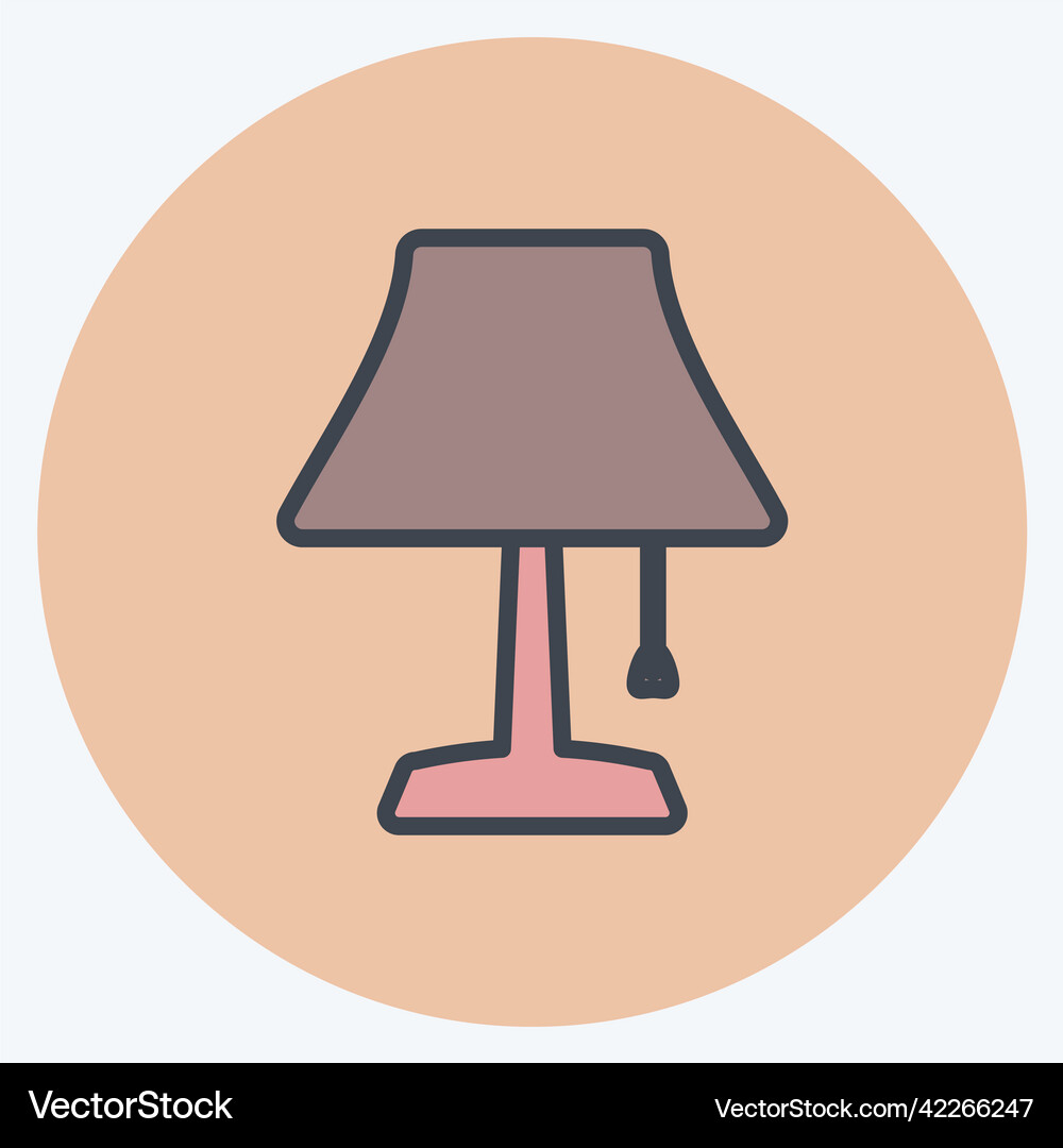 Icon table lamp suitable for home symbol color Vector Image