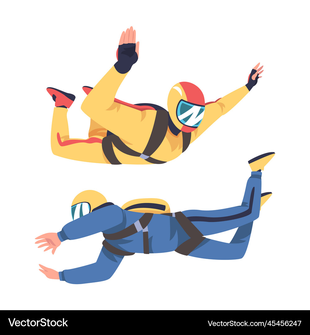 Man parachutist skydiving and free-falling Vector Image