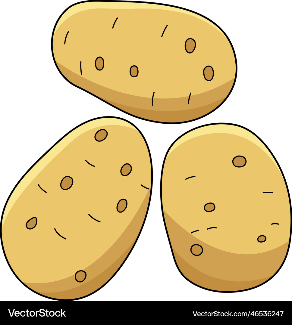 Potato vegetable cartoon colored clipart Vector Image
