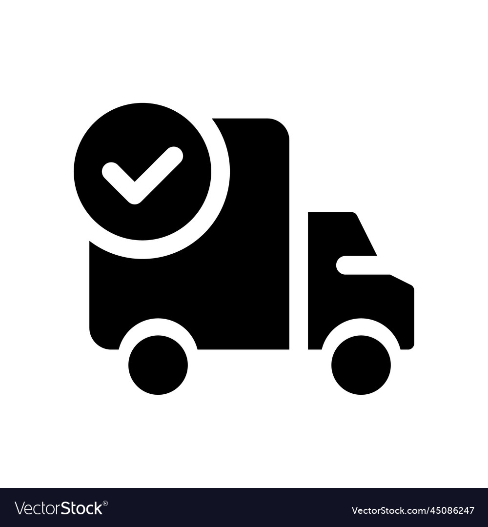 Shipment complete black glyph ui icon Royalty Free Vector