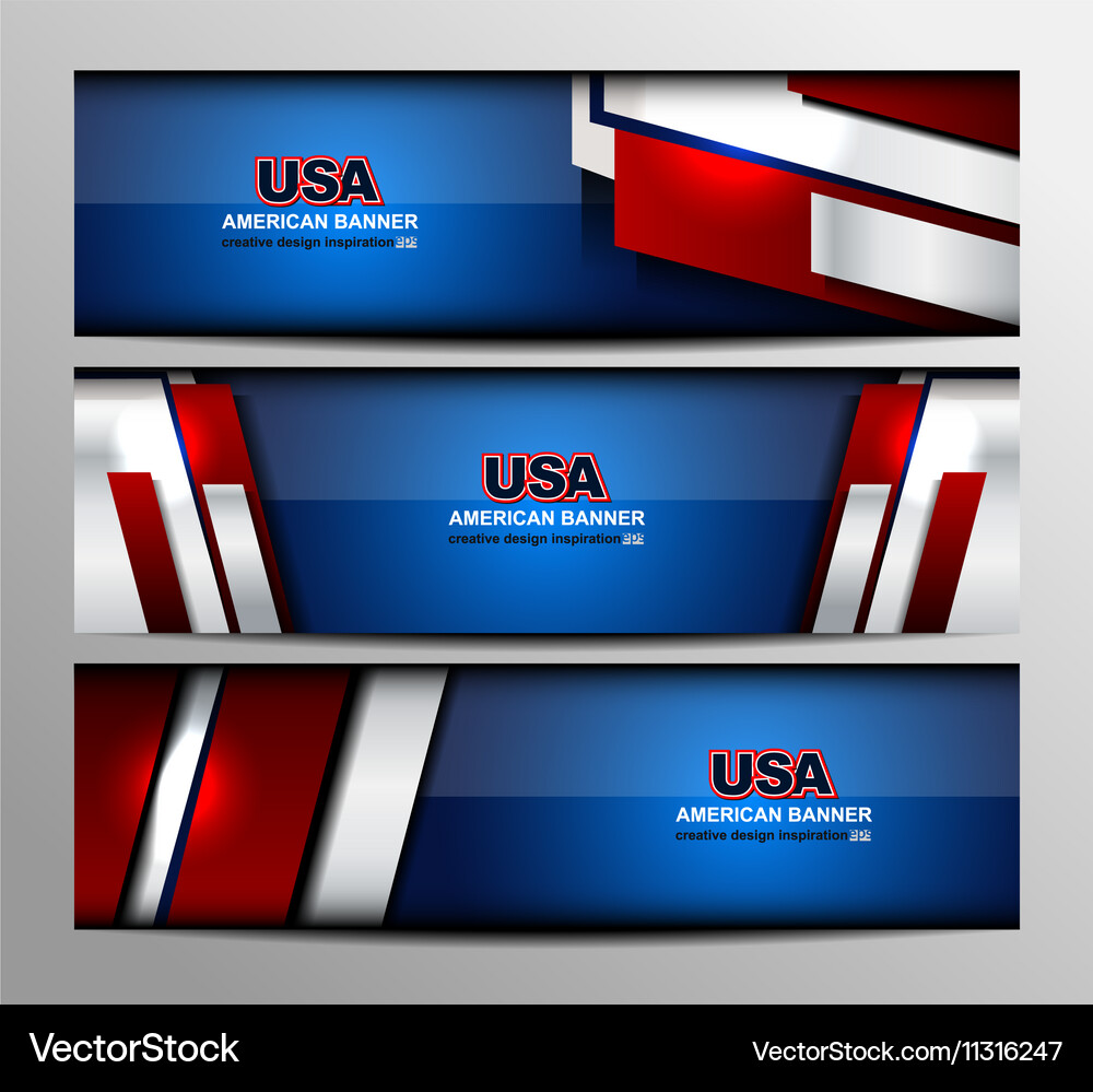Usa color banner design Royalty Free Vector Image